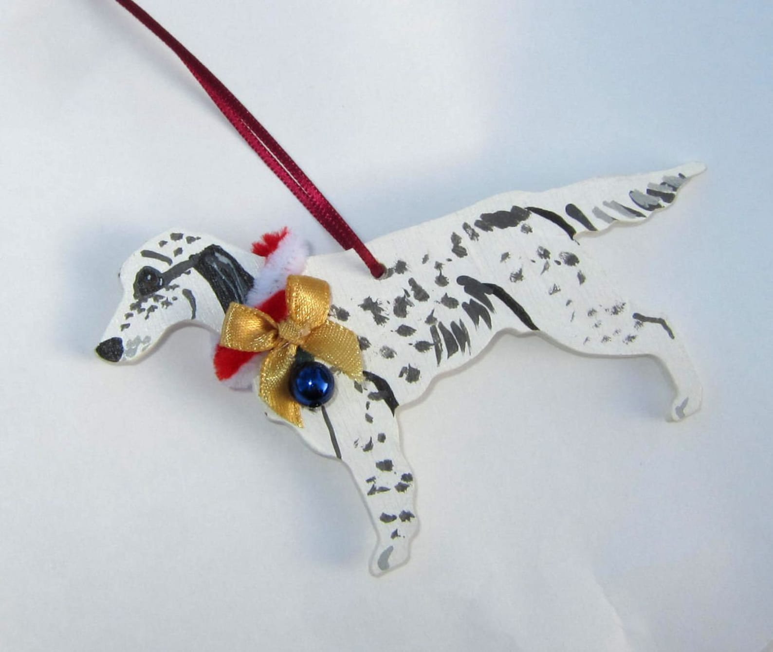 Hand-painted ENGLISH SETTER B/W Wood Christmas Tree Ornament - Etsy