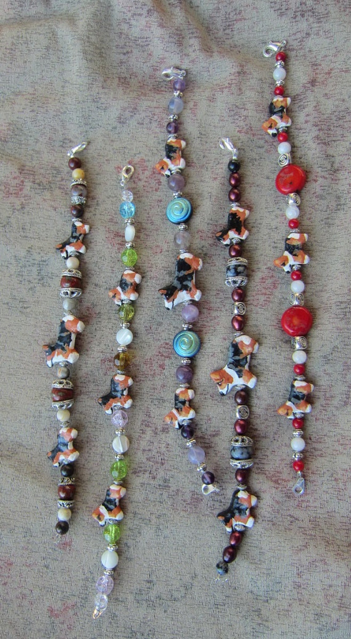 Handmade WELSH CORGI Tri-color Clay Bead Bracelet Snowflake - Etsy