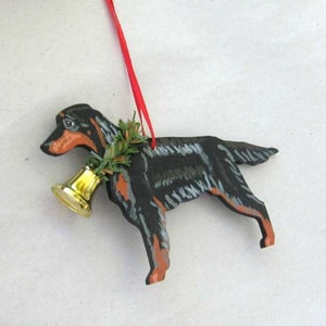 Hand-painted GORDON SETTER Wood Christmas Tree Ornament Artist Original ...