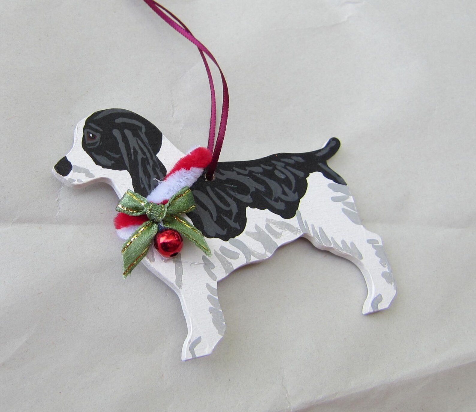 Hand-painted SPRINGER SPANIEL BLACK Wood Christmas Tree | Etsy