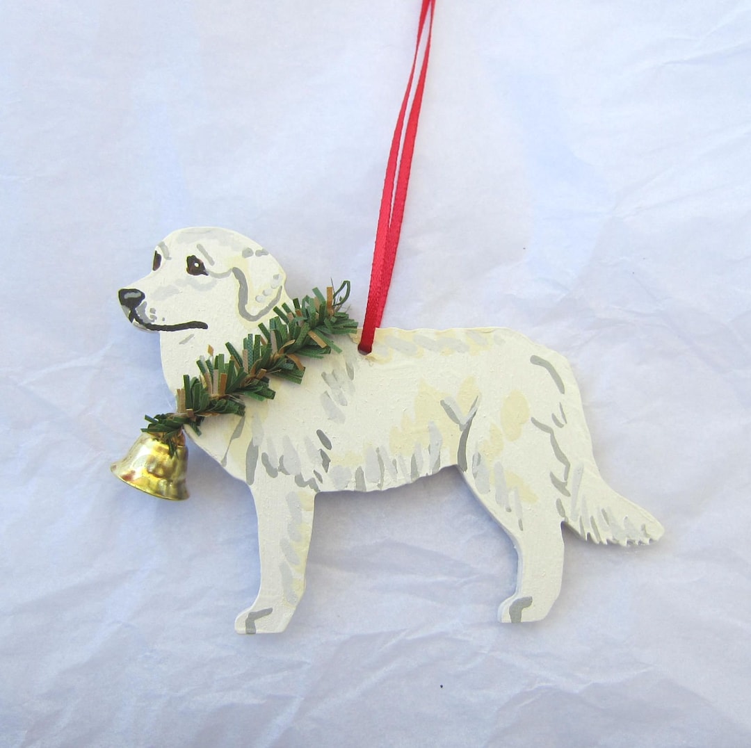 Hand-painted GREAT PYRENEES Wood Christmas Tree Ornament Artist ...