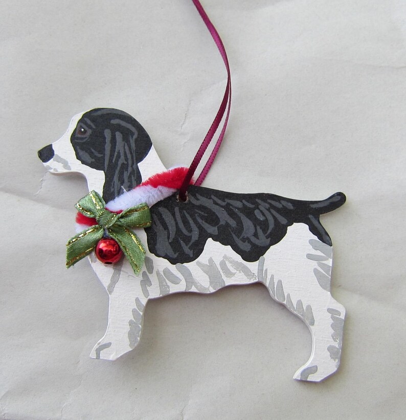 Hand-painted SPRINGER SPANIEL BLACK Wood Christmas Tree | Etsy