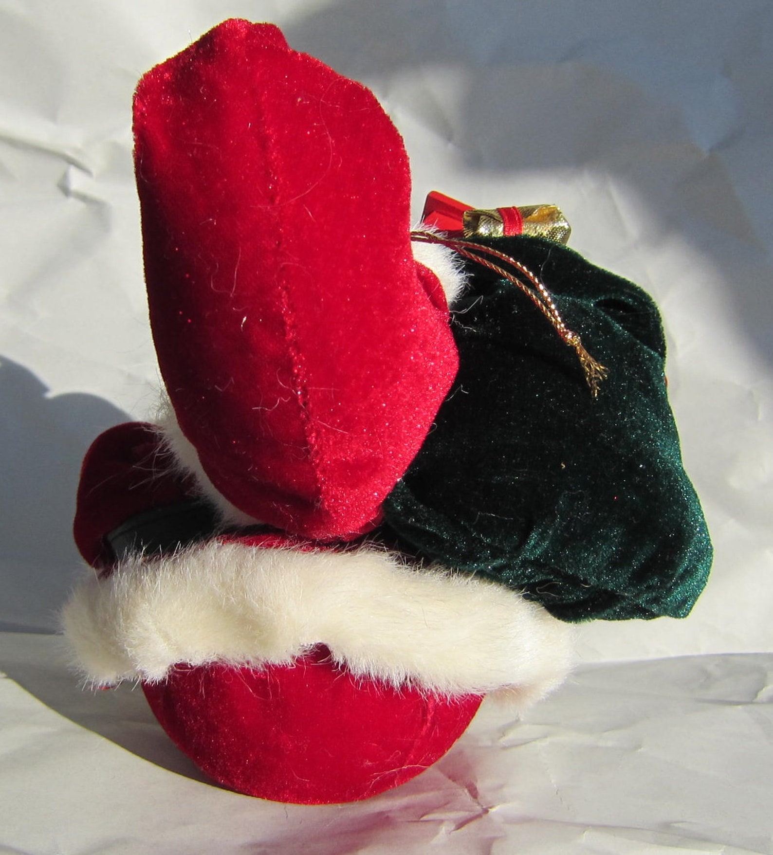 Vintage Roly Poly MIN PIN Red Miniature Pinscher Dog Santa W/sack ...