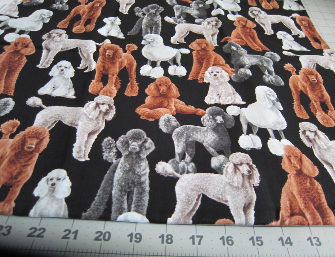 Dog Fabric POODLE Timeless Treasures Cotton Fabric 44" Wide..choose ...
