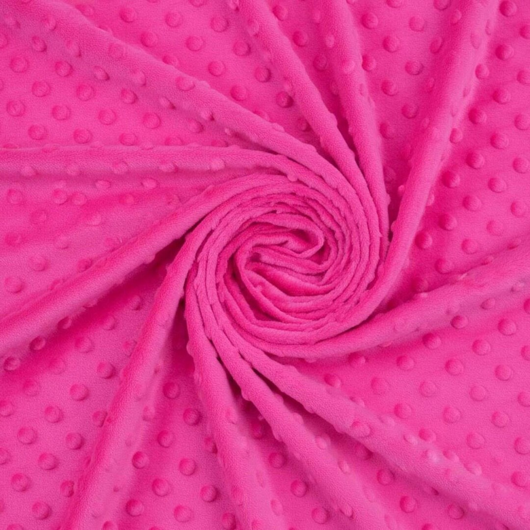 Soft Minky Dot Fabric Hot Pink Soft Baby Fabric Dimple Dots 35" X 42 ...