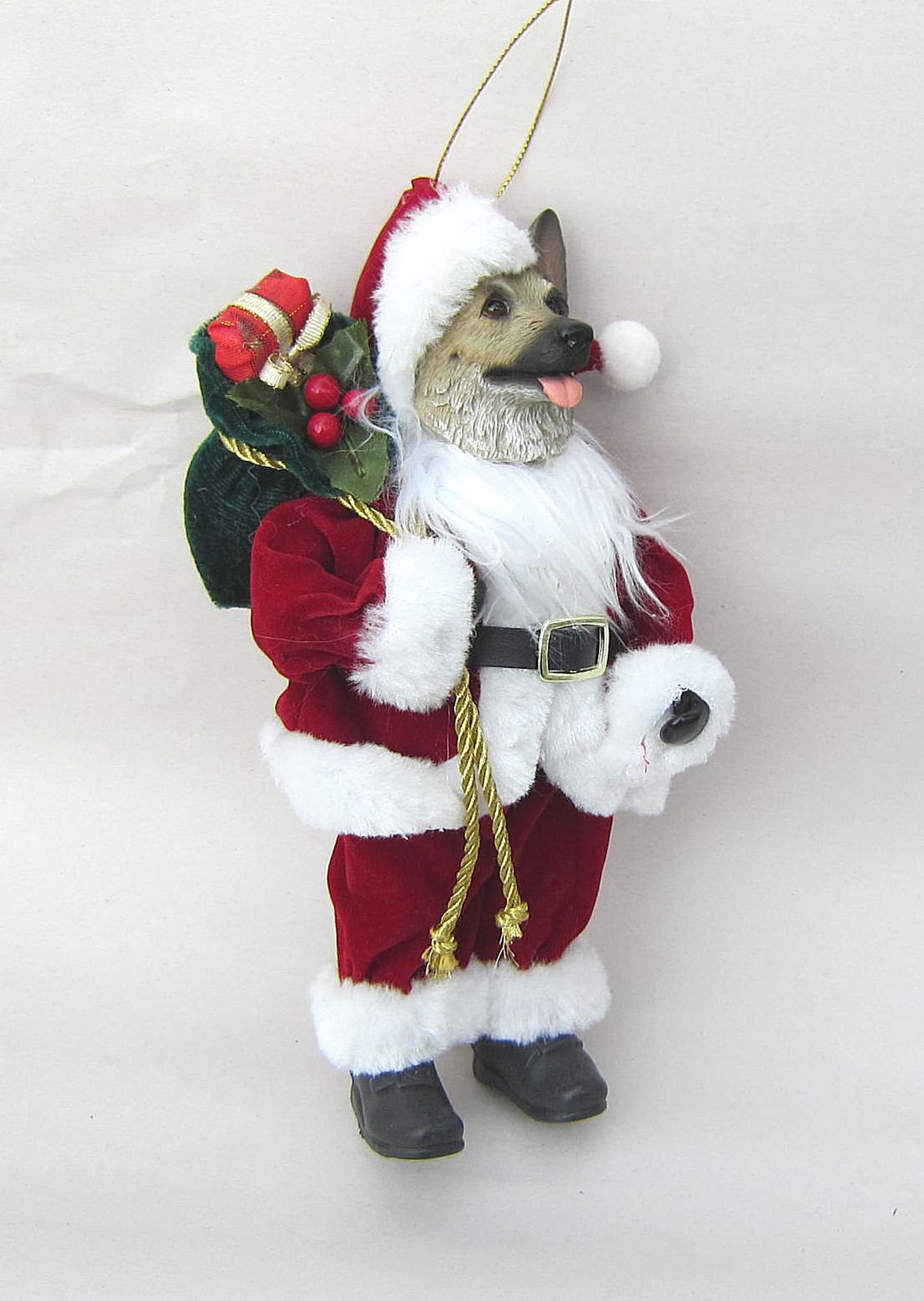 Standing Santa GERMAN SHEPHERD Dog Breed Santa Holiday Figurine 9" Tall ...