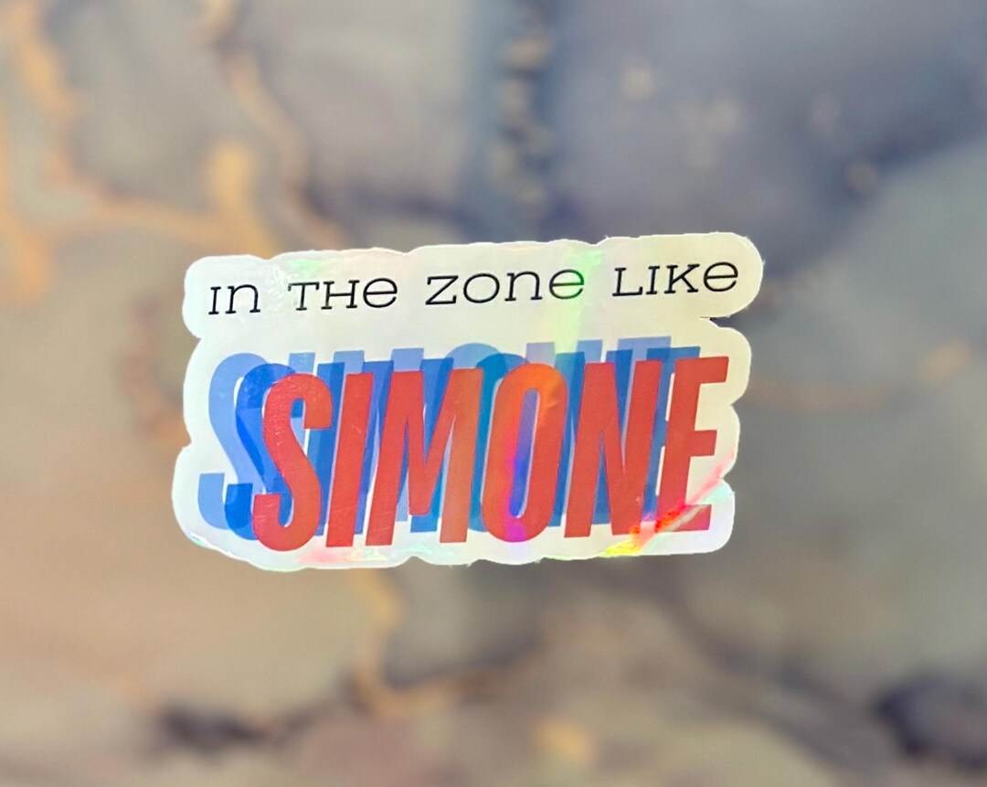 Holographic Millennial Sticker- “in the Zone Like Simone” - Etsy