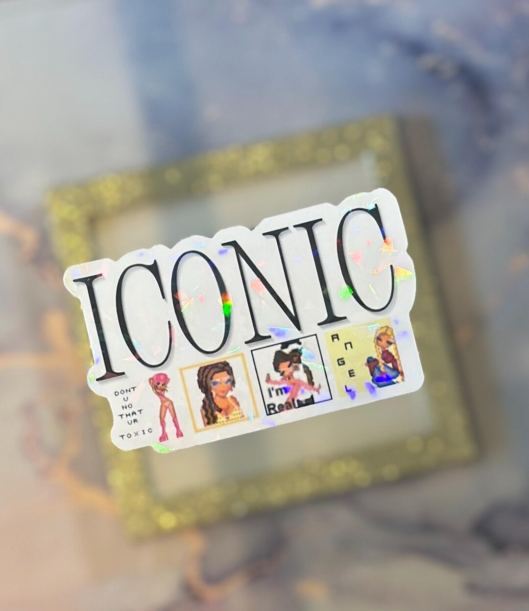 Holographic ICONIC AIM Icons Sticker - Etsy