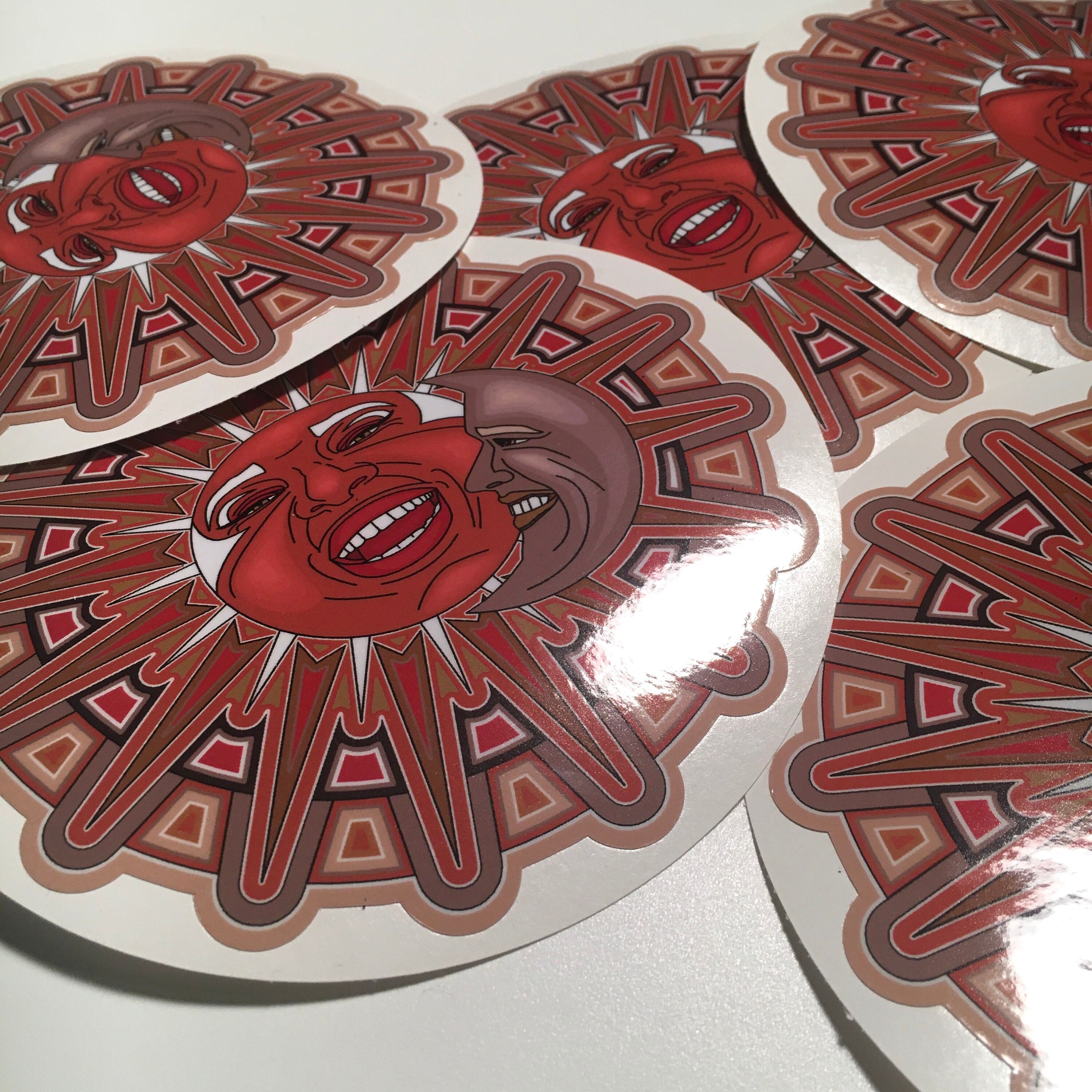 Sun and Moon sticker with gloss laminate for inside or outside | Etsy