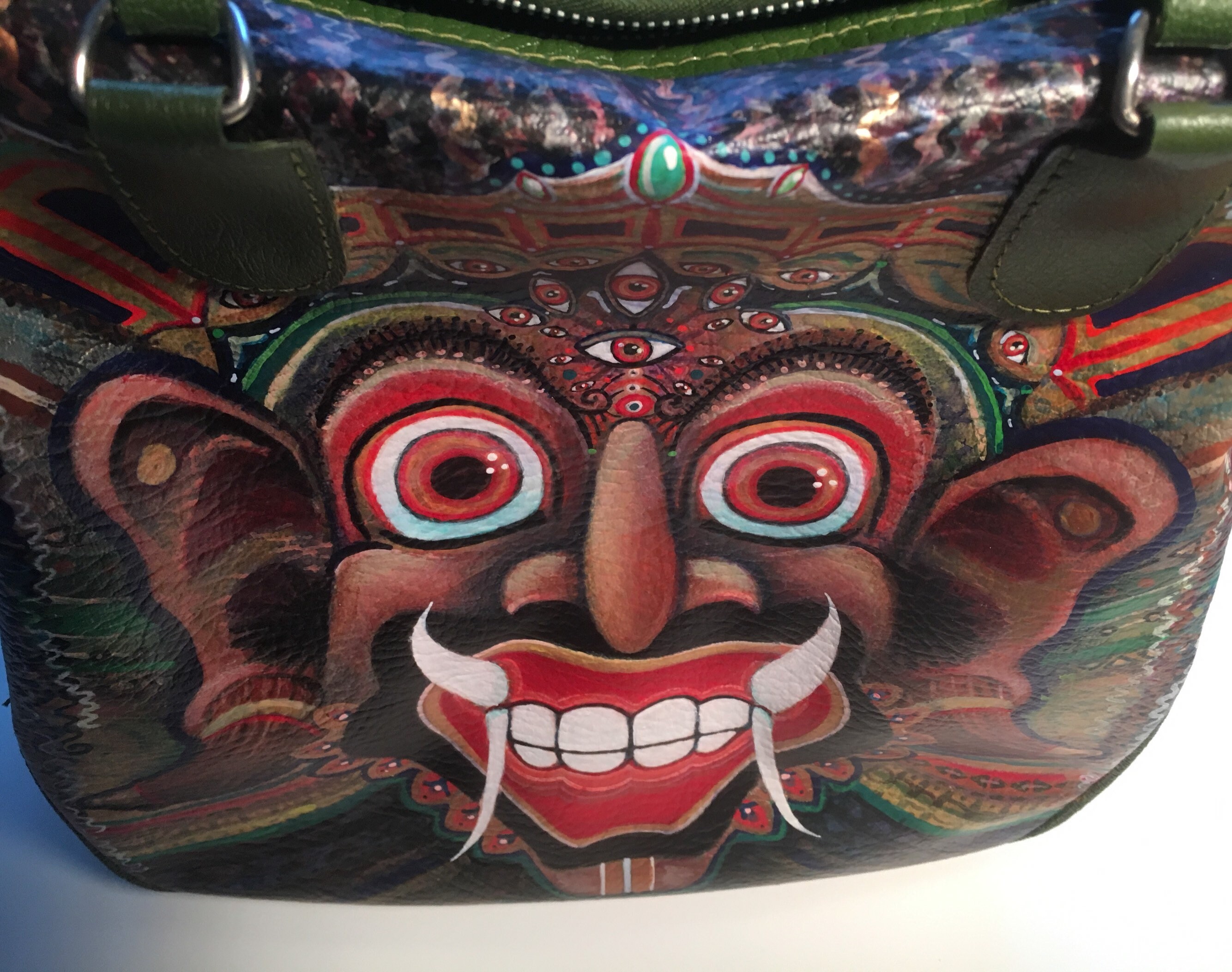 Face Purse, the Protector Hand Painted Vinyl Bowling Ball Bag. - Etsy