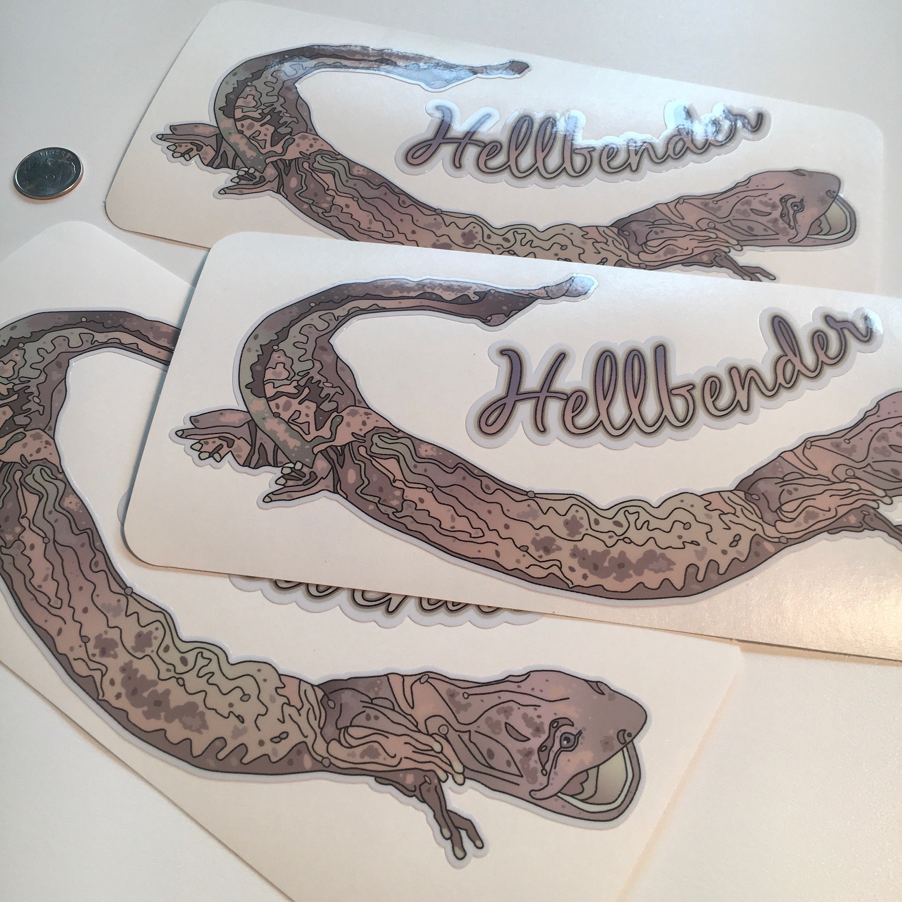 Hellbender Salamander vinyl sticker with gloss laminate 7.5 - Etsy