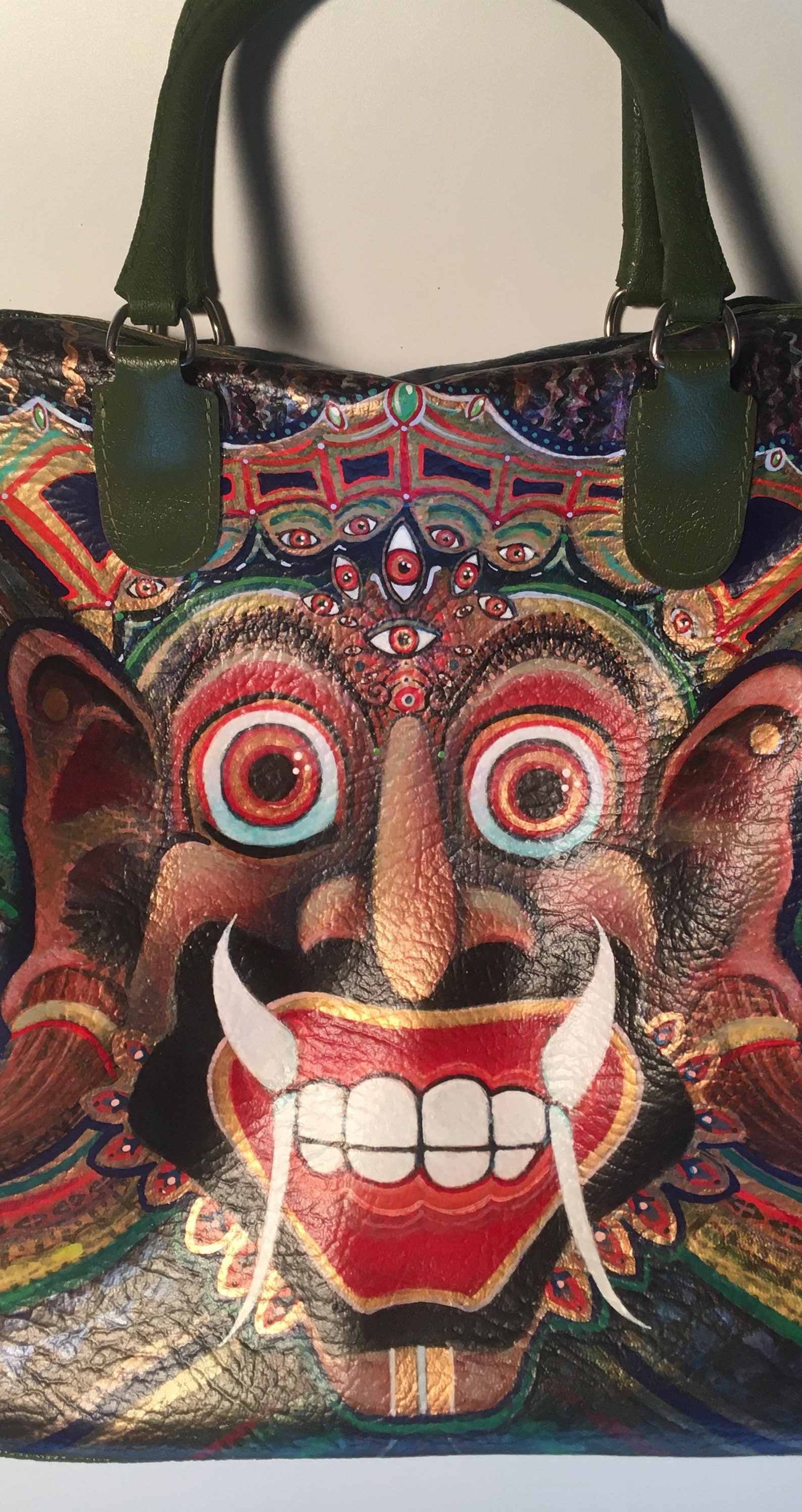 Face Purse, the Protector Hand Painted Vinyl Bowling Ball Bag. - Etsy