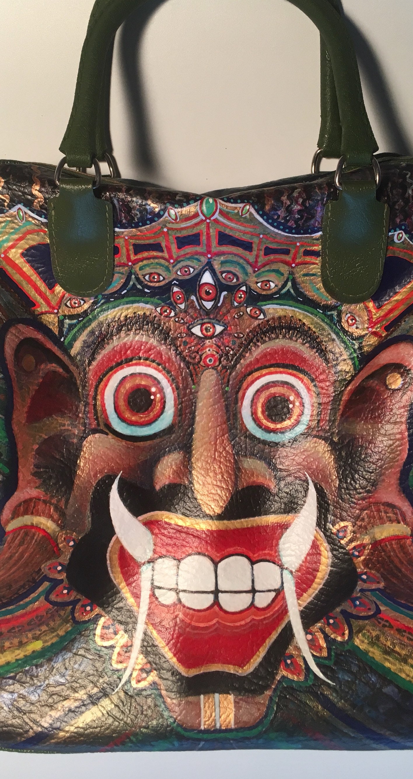 Face Purse, the Protector Hand Painted Vinyl Bowling Ball Bag. - Etsy