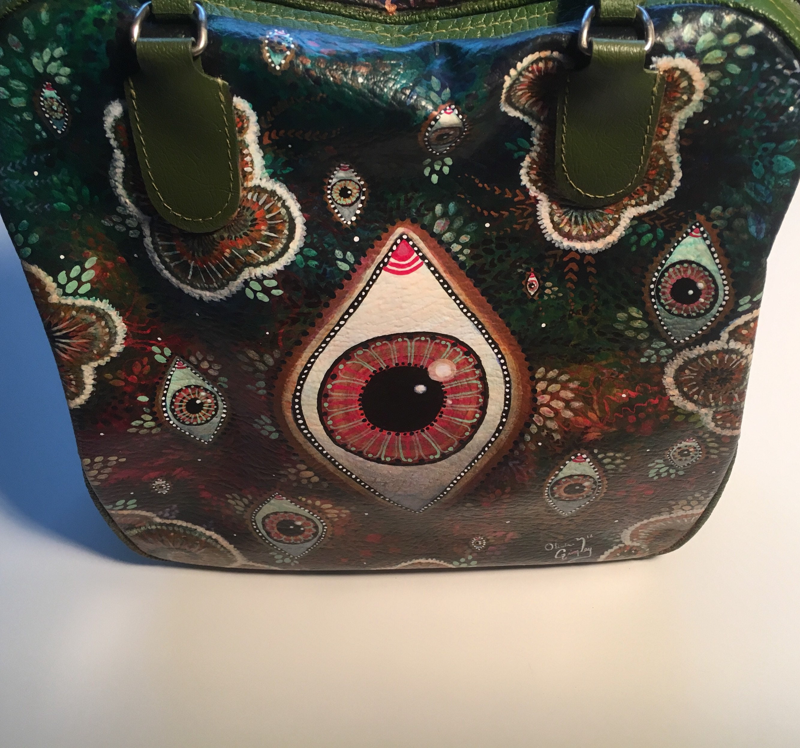 Face Purse, the Protector Hand Painted Vinyl Bowling Ball Bag. - Etsy