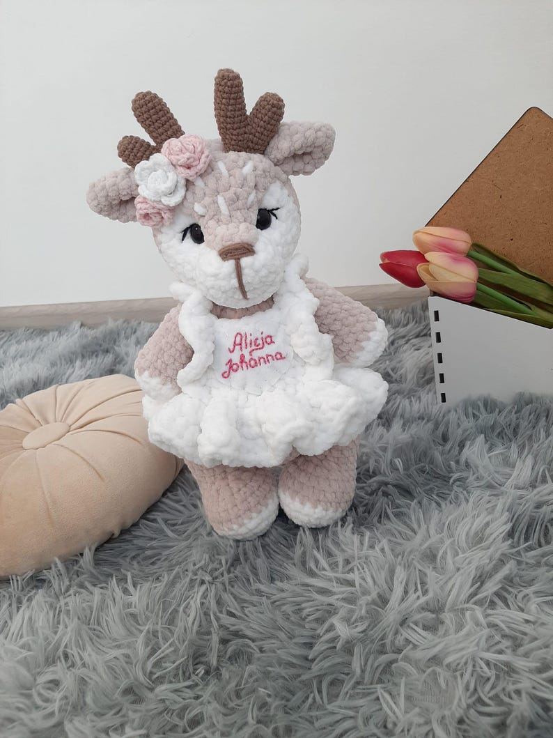 Personalized Crochet Plush Deer - Stuffed Amigurumi Toy, Woodland ...