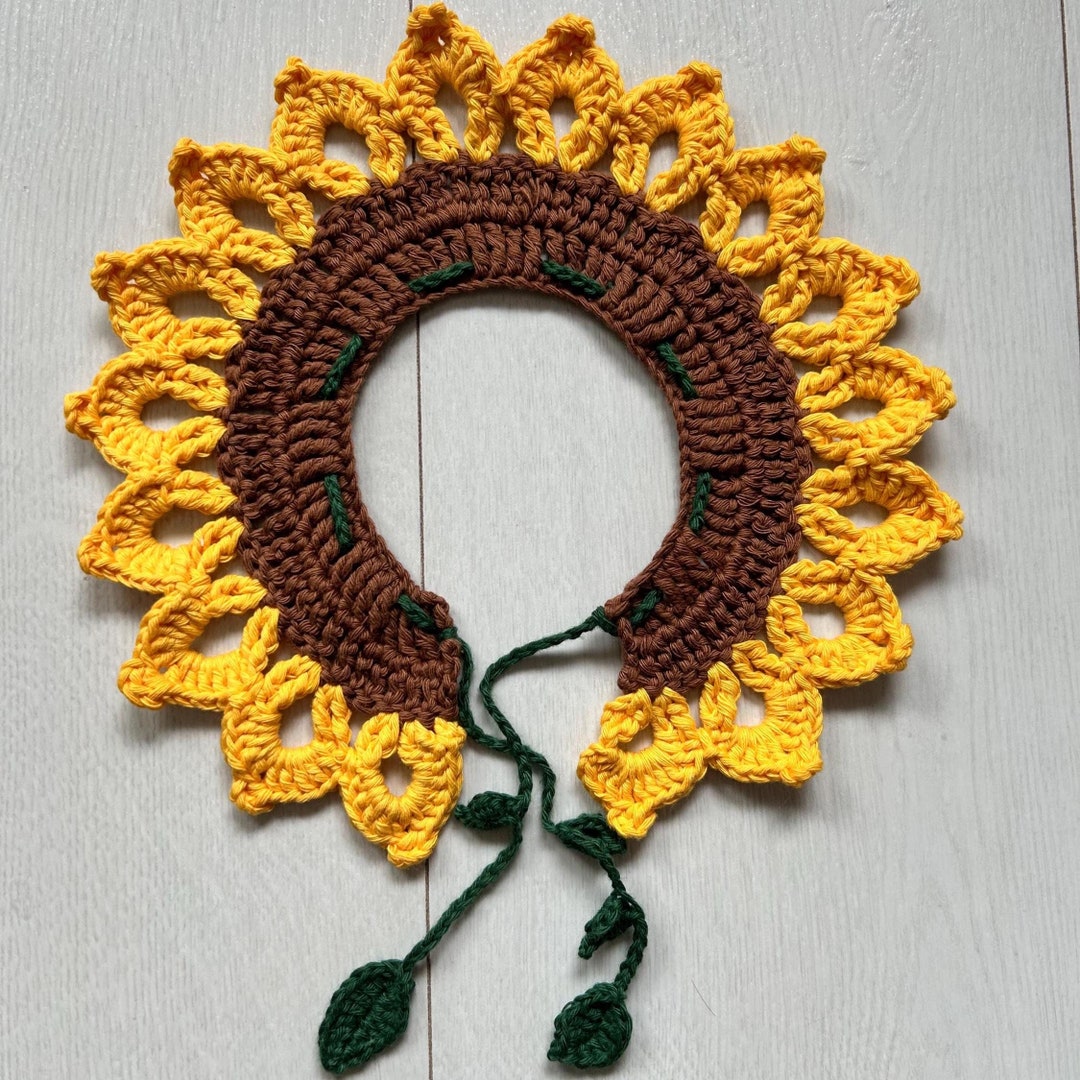 Crochet Sunflower Pet Collar Pattern - Pdf Download - Etsy