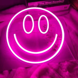 Smiley Face Neon Sign, LED Smiley Face Light for Home Decor, Party Neon ...