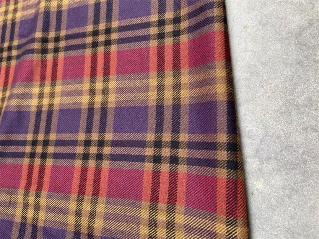 British Pure Wool Tweed Fabric | Autumn Winter Plaid Coarse Wool for ...