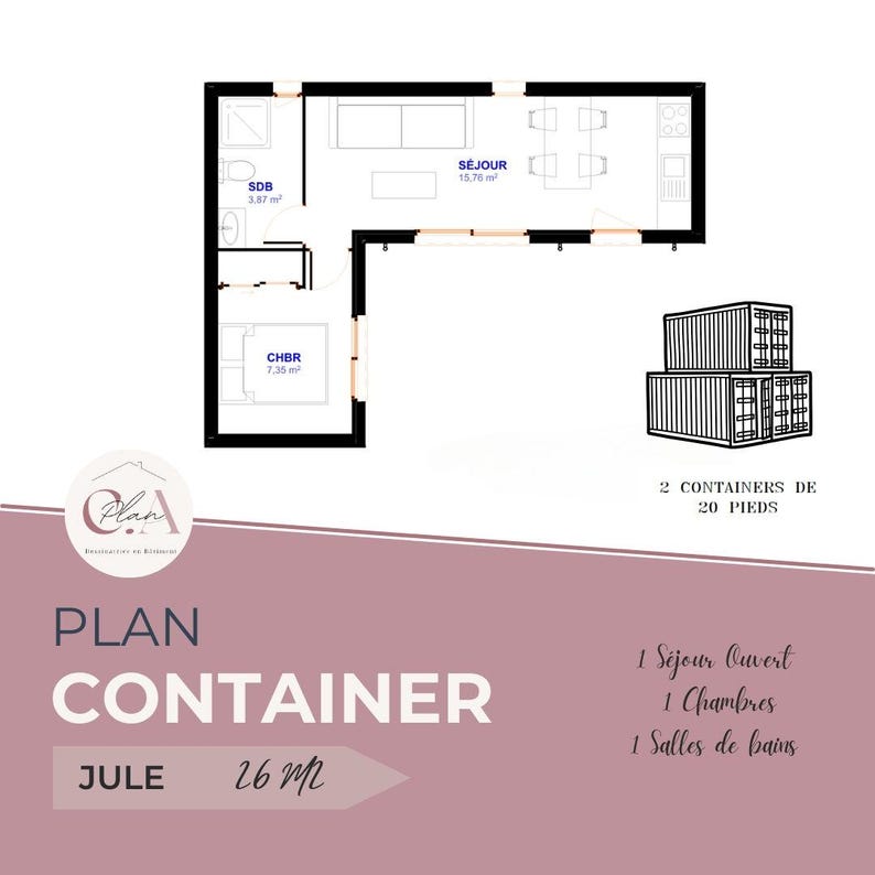 Container House Plan / Container Studio / Self-build Studio Plan ...