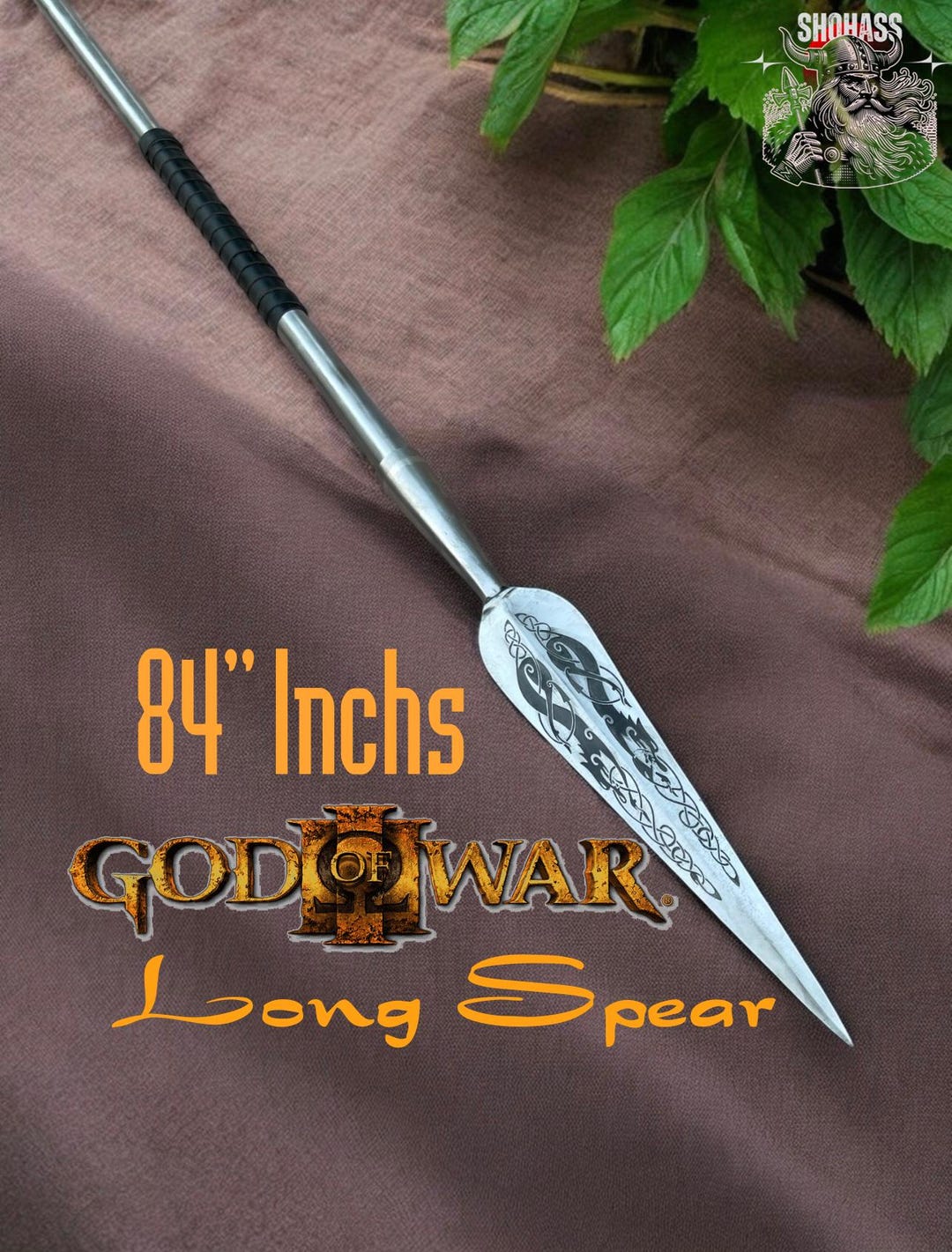 84" Inch Long Custom Spear Viking Ragnar GOW Olympus Spear. Medieval ...
