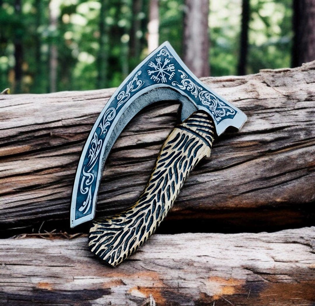 New Viking Pizza Cutter Axe Handmade, Beautiful Engraving Pizza Cutter ...