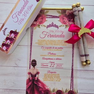 Hot Pink With Gold Parchment Scroll Invitations: Royal Crown or ...