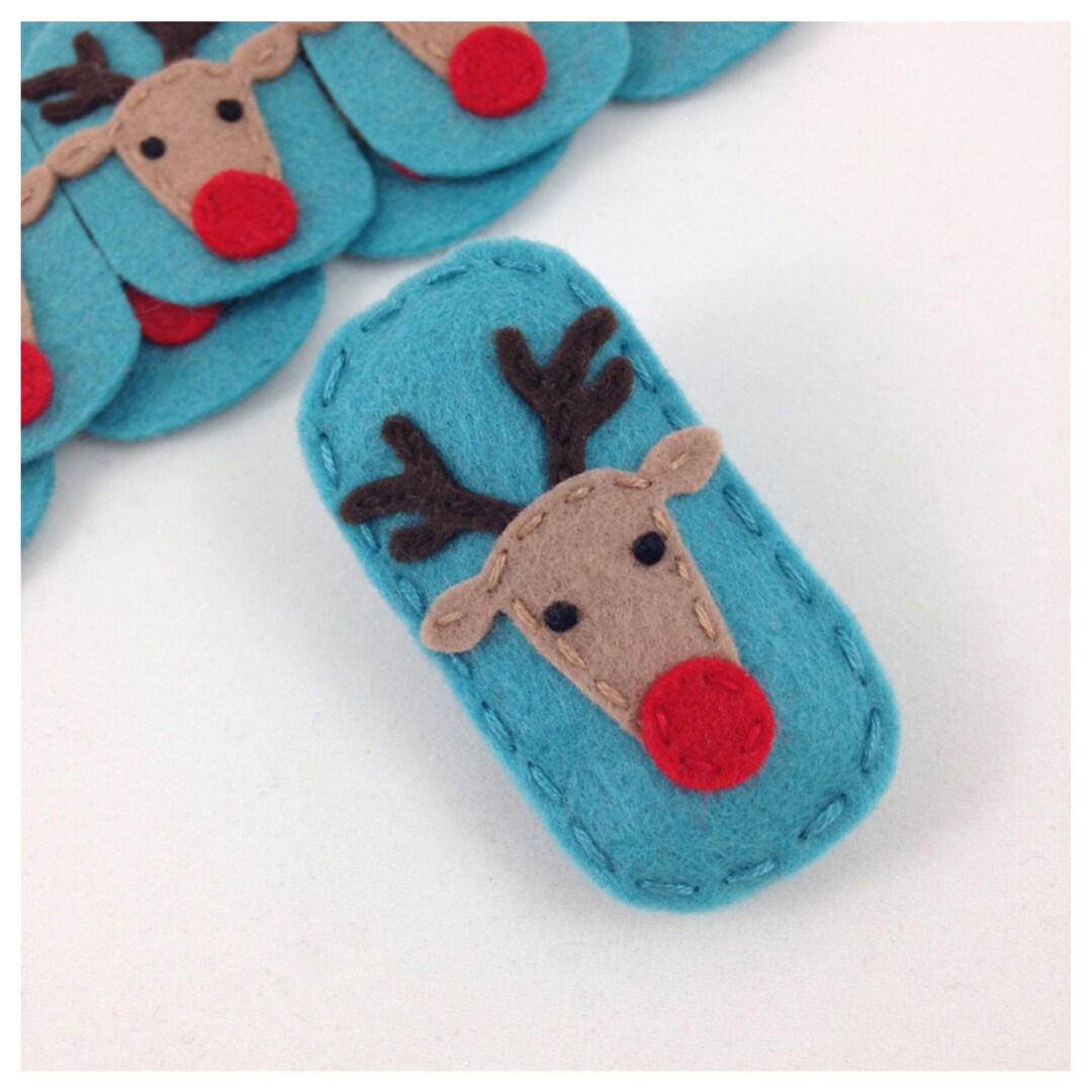 Felt Hair Clip, NO SLIP CLIP, Felt Hair Clip, Teal Hair Clip, Girls ...