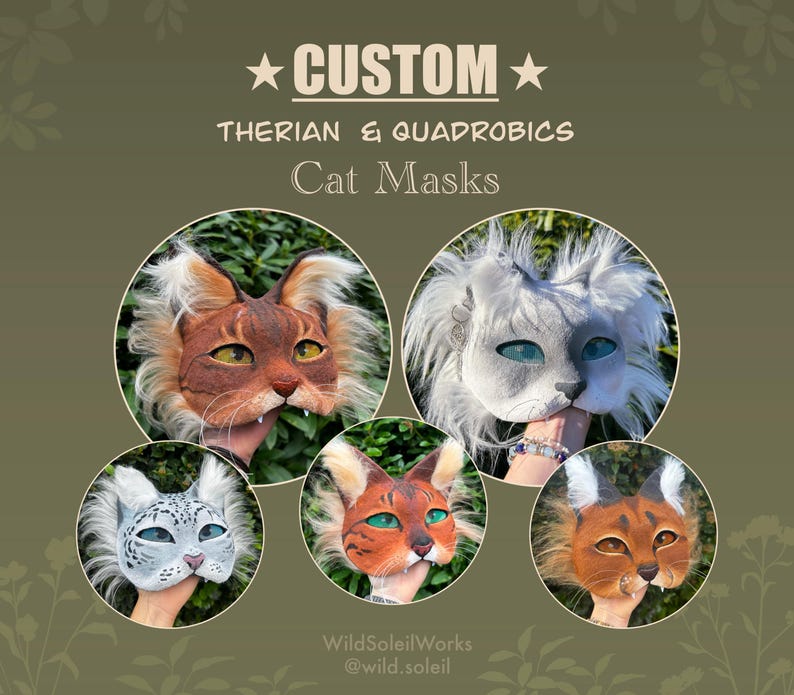 Custom Therian and Quadrobics Cat Mask Commissions - Etsy