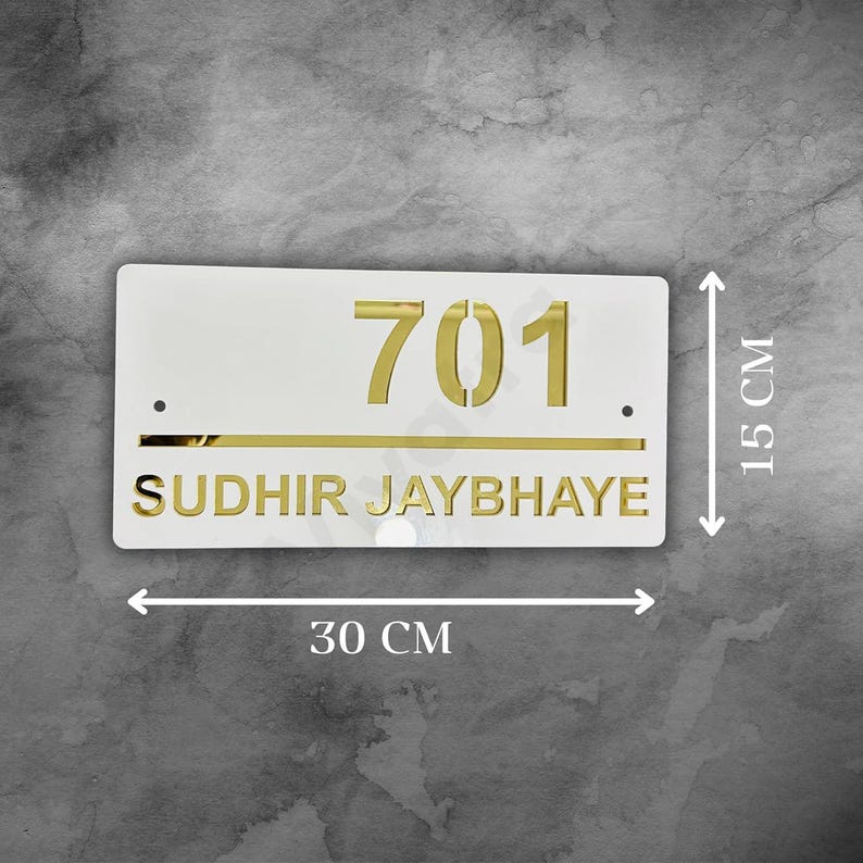 Elegant Acrylic Personalized Name Plate With 3D Letters Custom Door ...