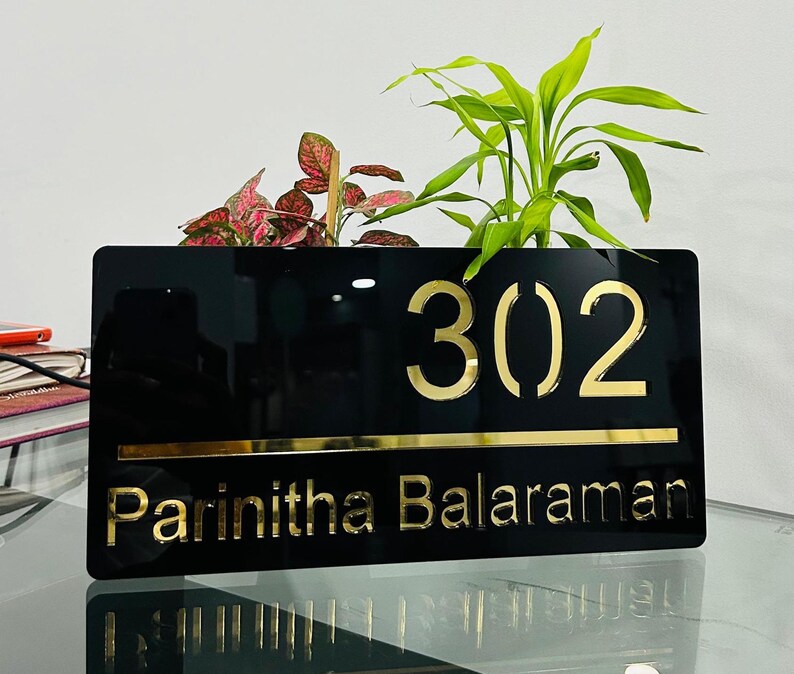 Elegant Acrylic Personalized Name Plate With 3D Letters Custom Door ...