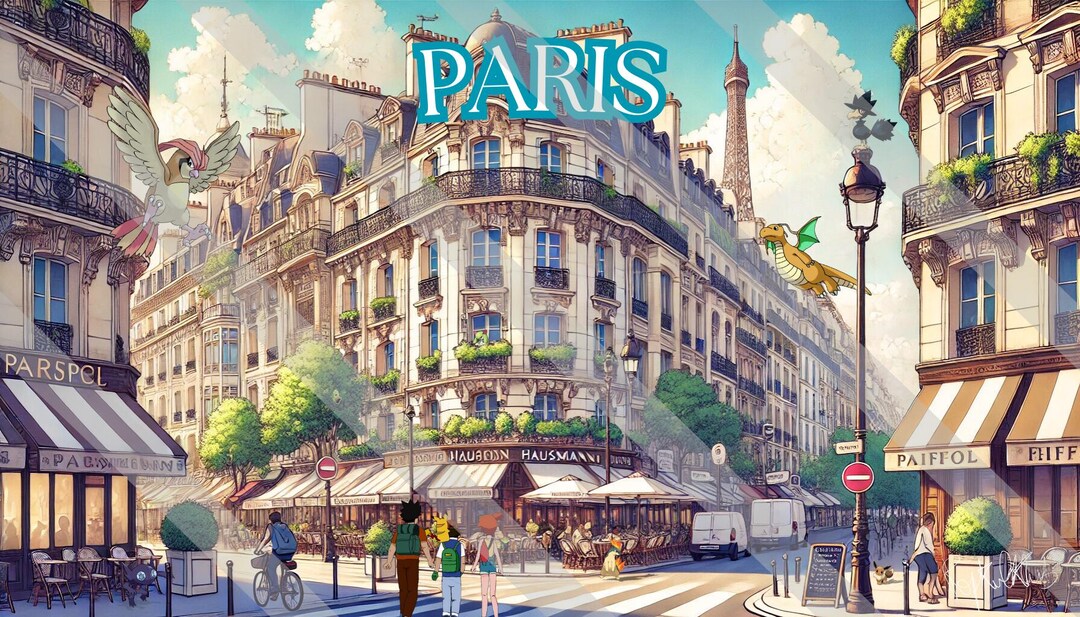 Paris Pokemon Artwork Anime Meets the Charm of the French Capital ...