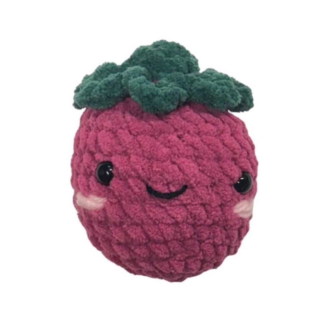Crochet Raspberry Amigurumi Plush. Cute Handmade Pinkish Berry Stuffed ...