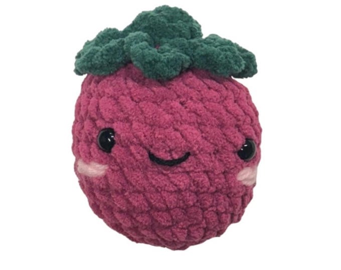 Crochet Raspberry Amigurumi Plush. Cute Handmade Pinkish Berry Stuffed ...