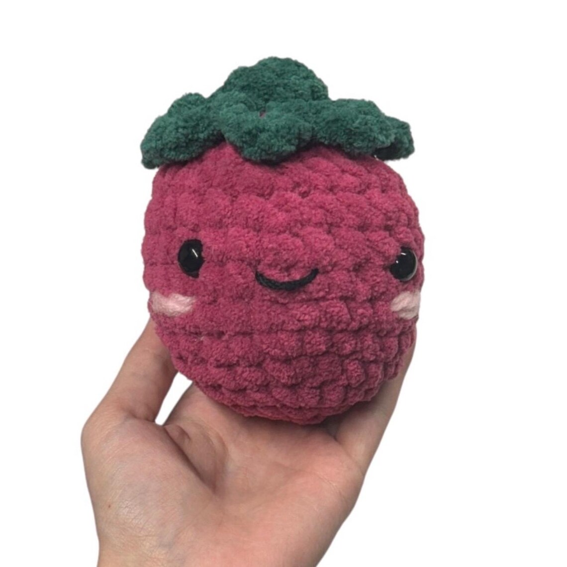 Crochet Raspberry Amigurumi Plush. Cute Handmade Pinkish Berry Stuffed ...