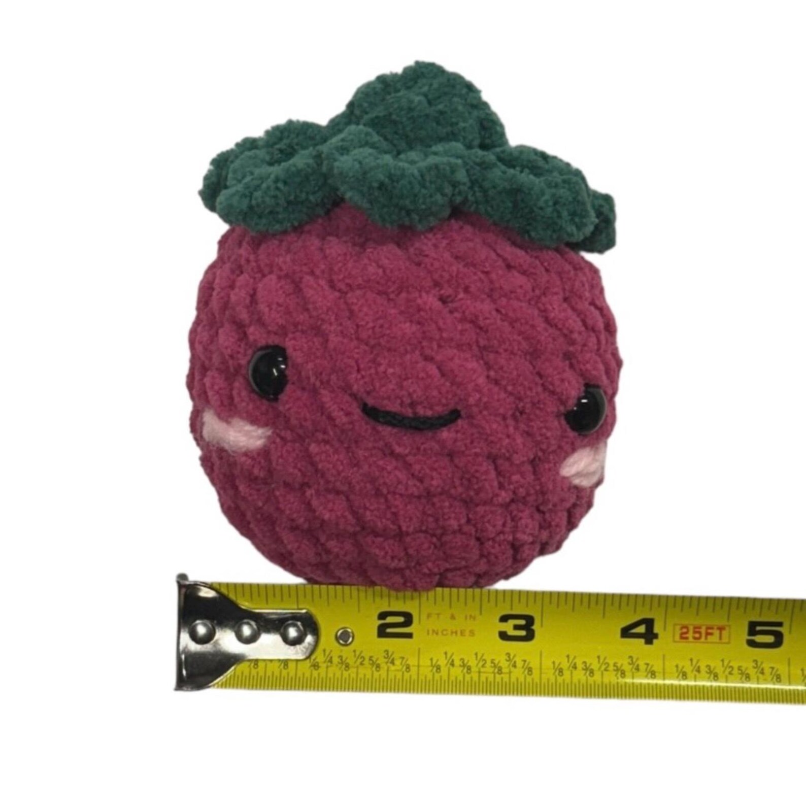 Crochet Raspberry Amigurumi Plush. Cute Handmade Pinkish Berry Stuffed ...