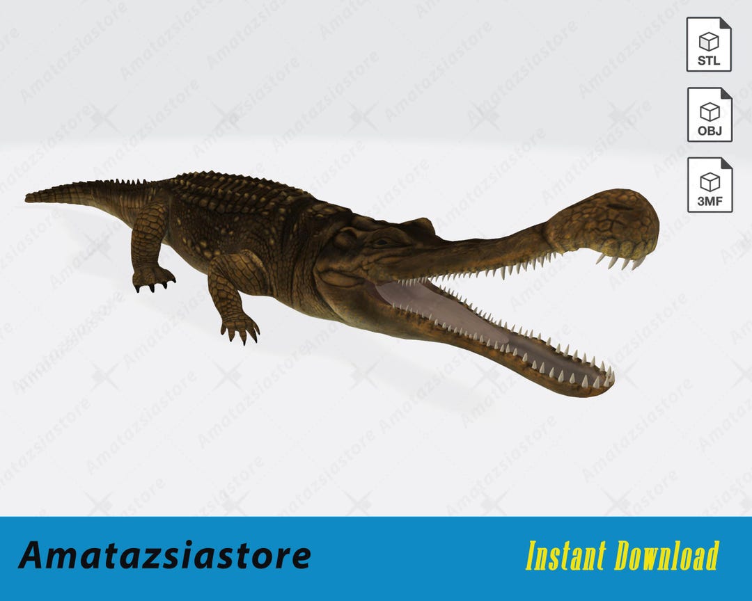Sarcosuchus 3D Model Ready to Print, Crocodile Sculpture, Prehistoric ...