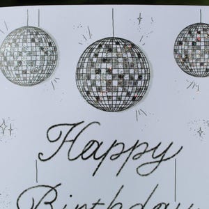 Disco Ball Birthday Card - Glittered Made-to-order Greeting Card - Etsy