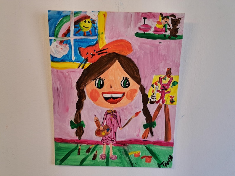 Cartoon Portrait Girl Autisme Artist Ilustration Children Art 9.5x12 ...