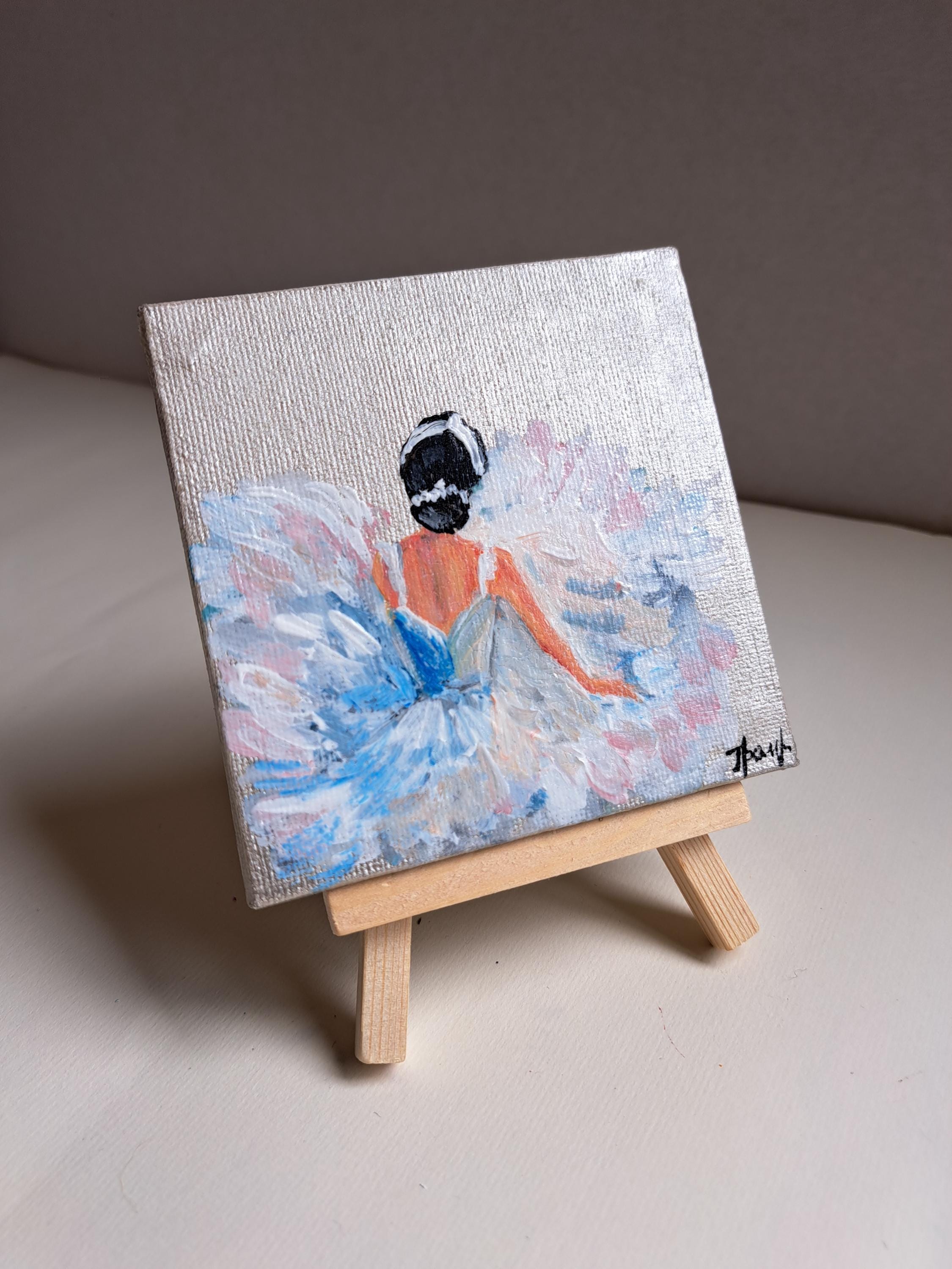 Ballet Ballerina Ballet Tutu Original Acrylic Painting 4x4 Fine Art ...