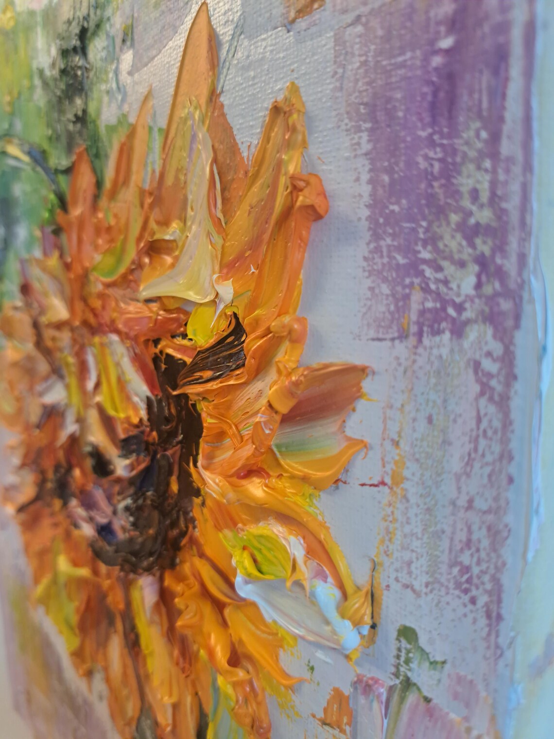 Sunflower Yellow Flower Still Life Original Oil Painting 24x30cm - Etsy