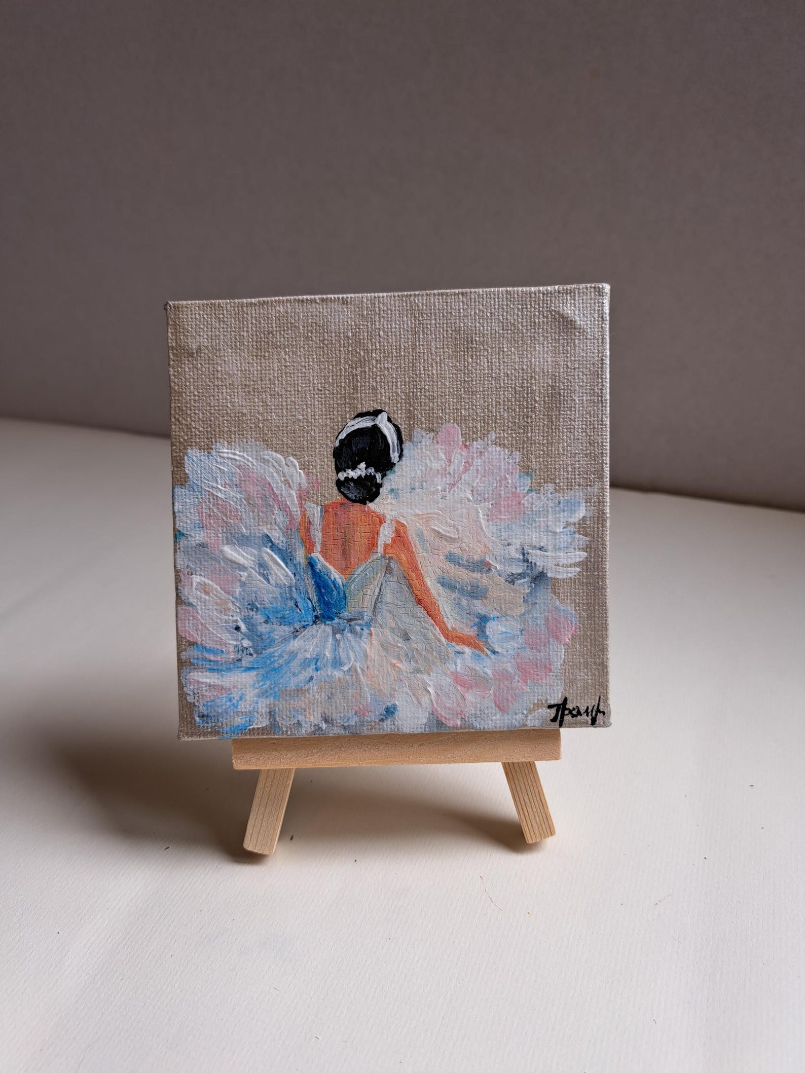 Ballet Ballerina Ballet Tutu Original Acrylic Painting 4x4 Fine Art ...
