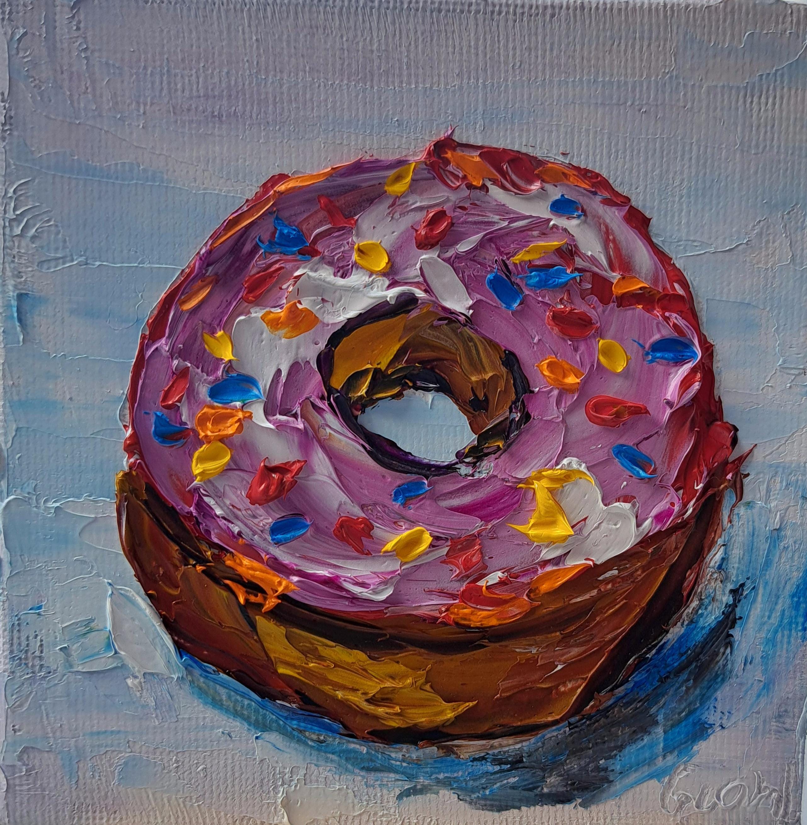Donut Food Painting Sweets Still Life Painting From Life Original Oil ...