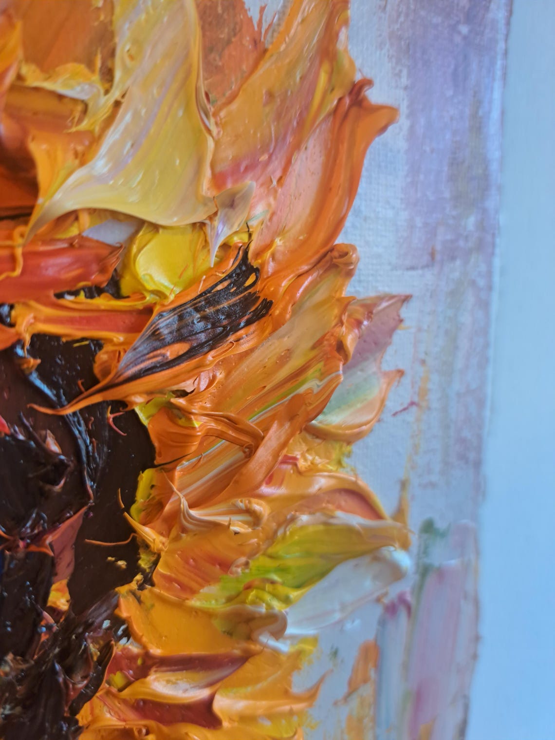 Sunflower Yellow Flower Still Life Original Oil Painting 24x30cm - Etsy