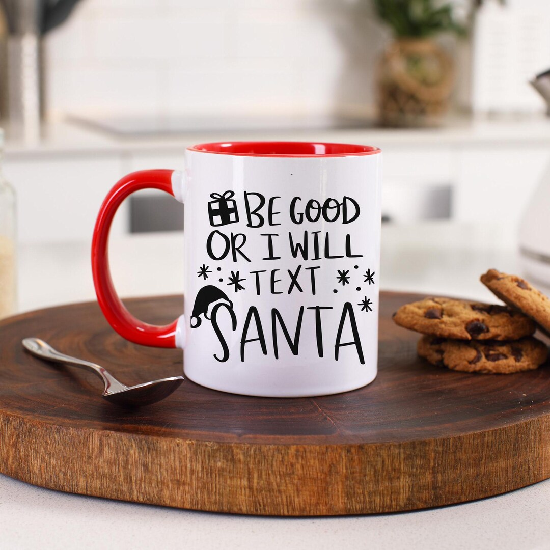Text-santa, Holiday Coffee Mugs, Christmas Mugs, Funny Coffee Mugs ...
