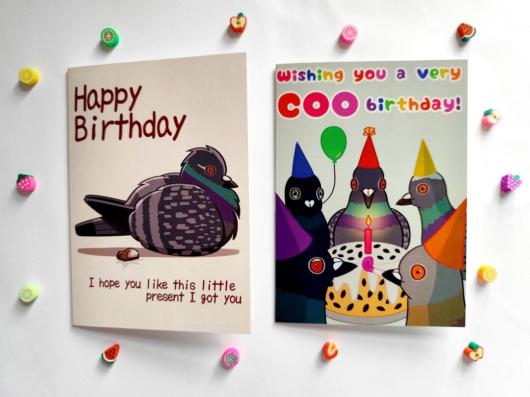 Happy Birthday Pigeon Greeting Cards - Etsy