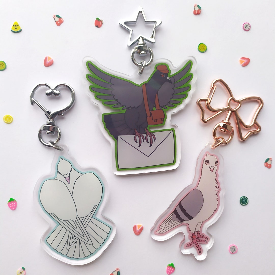 Pigeon Clear Acrylic Keychains - Etsy