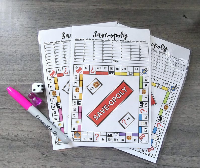 Save-o-poly, Budgeting Savings Game - Etsy UK