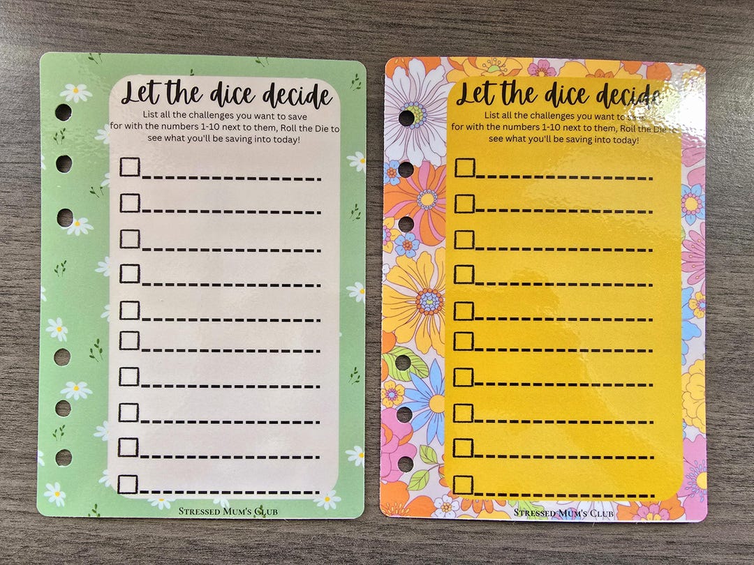 Let the Dice Decide - Savings Trackers Decider - Etsy UK