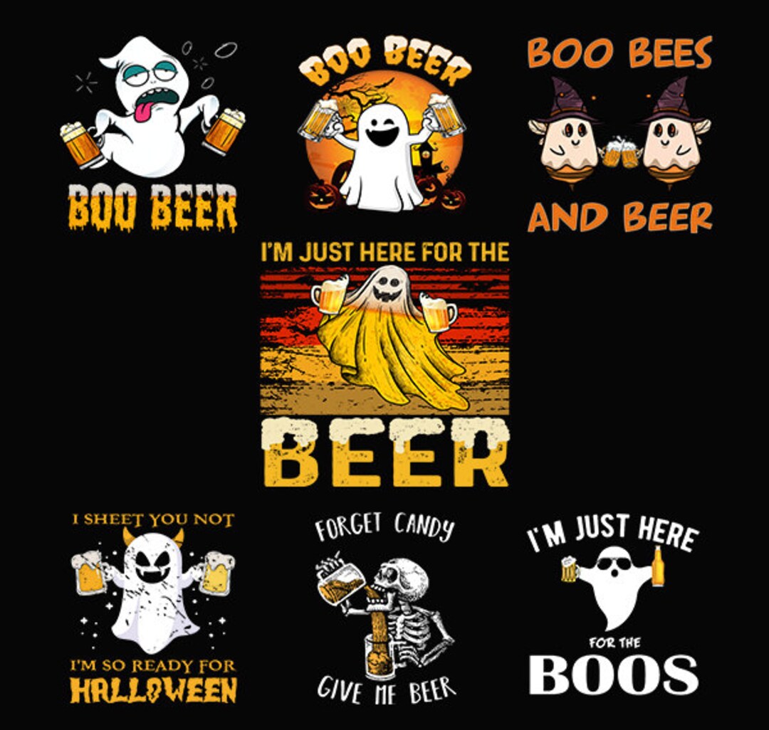 Just Here for the BOOS Png, Beer Ghost Png, Sublimation Design Beer ...