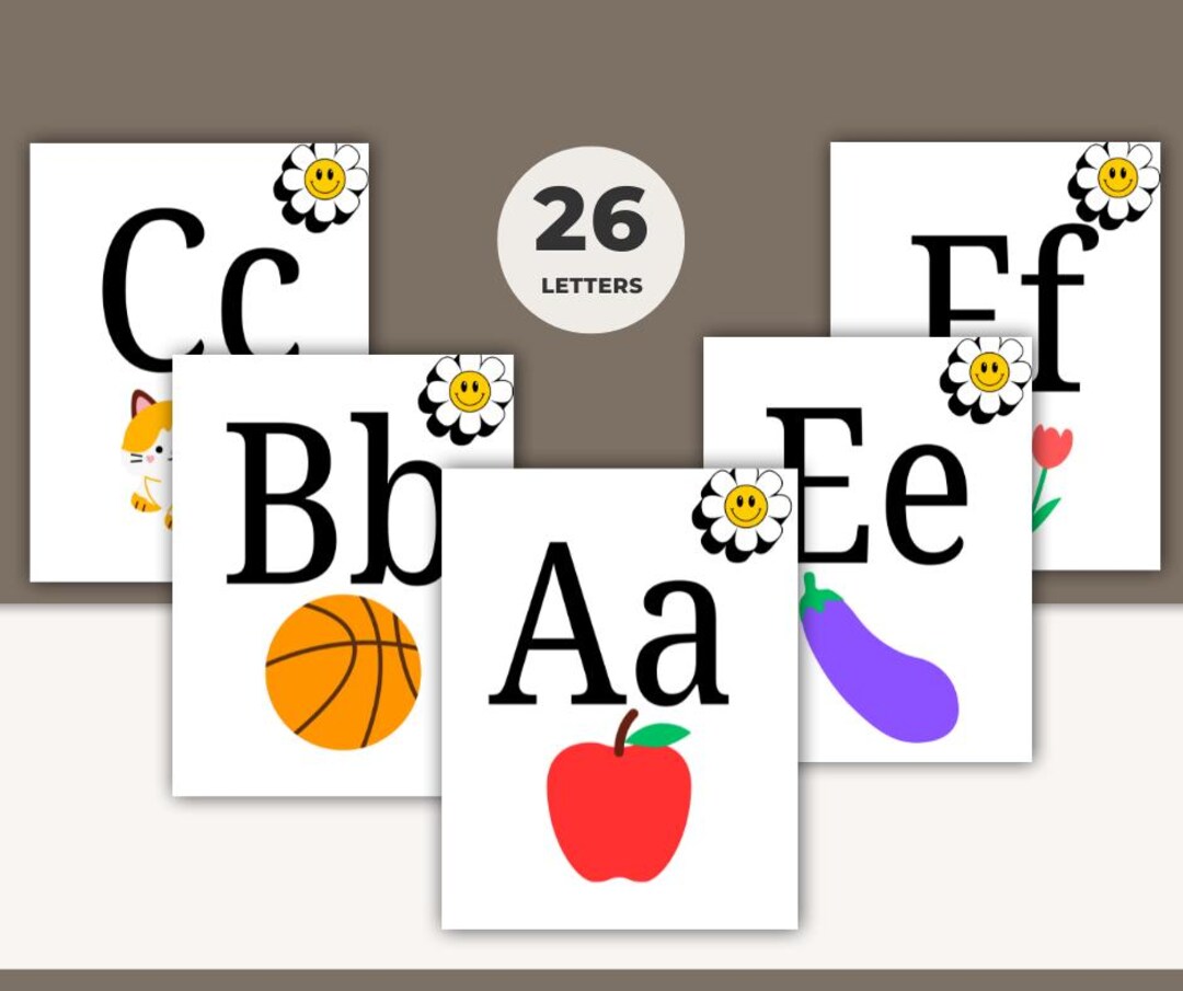 Alphabet With Pictures 26 Letters Each on Every Page Letters for Kids ...